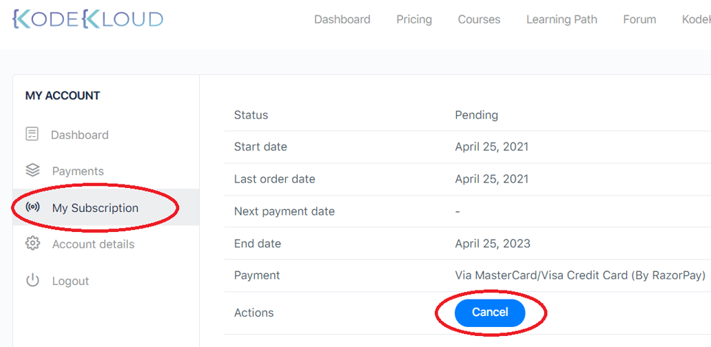 How to Cancel Your KodeKloud Subscription?