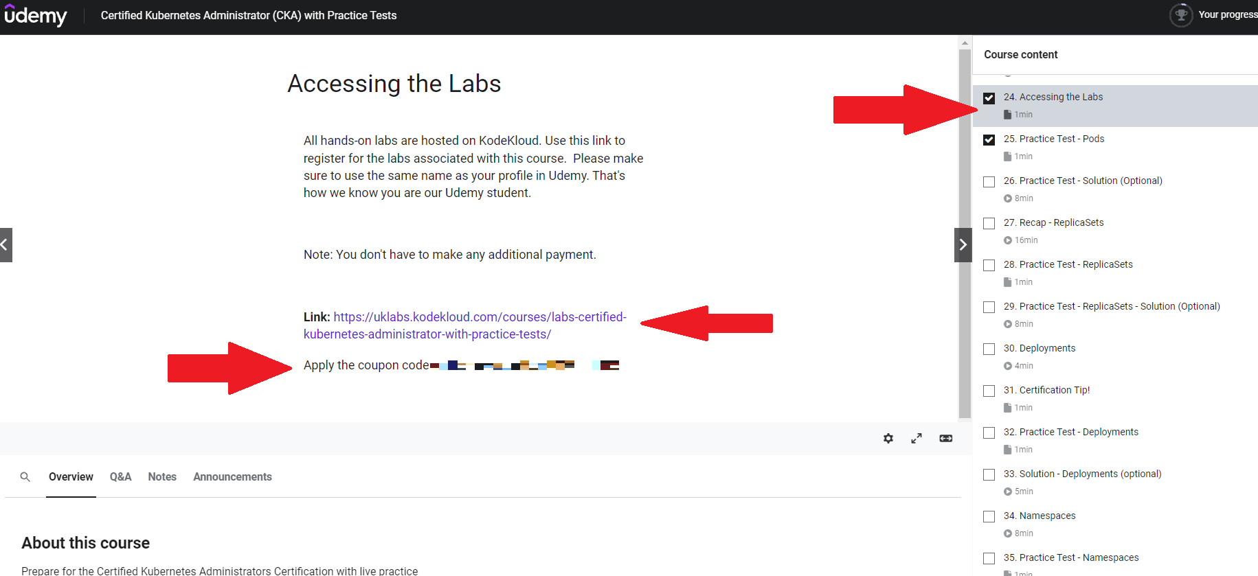 Accessing Labs on KodeKloud for Udemy users
